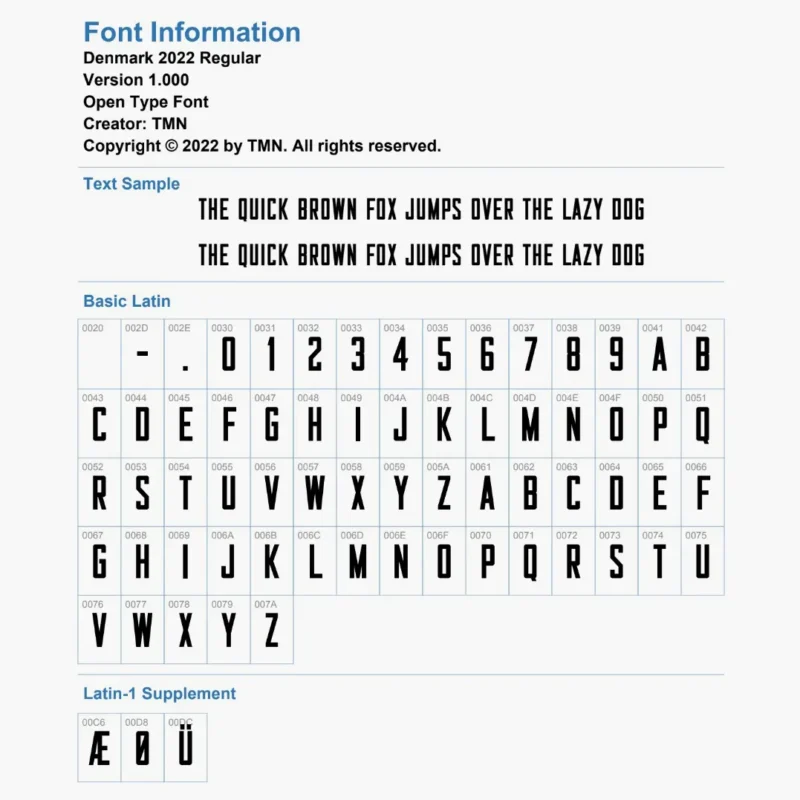 Denmark 2022 World Cup Font – Player Font