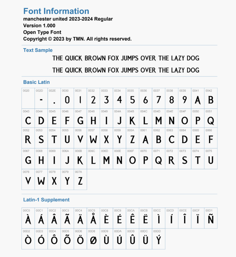 Manchester United 2023-24 Font Released – Player Font