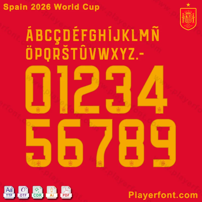 Spain 2026 World Cup Font – TTF, OTF, AI, CDR, PDF Vector Files