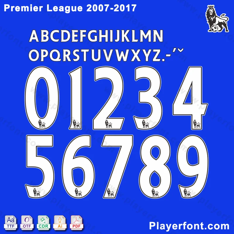 Premier League 2007-2017 Font Downloads-TTF, OTF, Vector Files